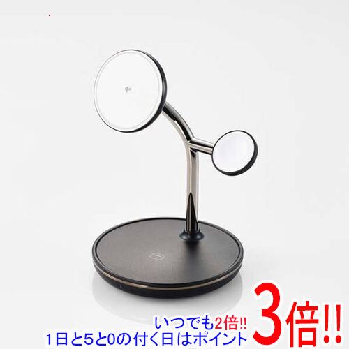 商品名ELECOM Qi2 3in1ワイヤレス充電スタンド W-MS08BK ブラック商品状態新品型番W-MS08BK [ブラック]仕様[基本仕様]タイプ ワイヤレス充電器出力 スタンド部Qi2：5W/7.5W/15W、台座部Qi：5W、A...