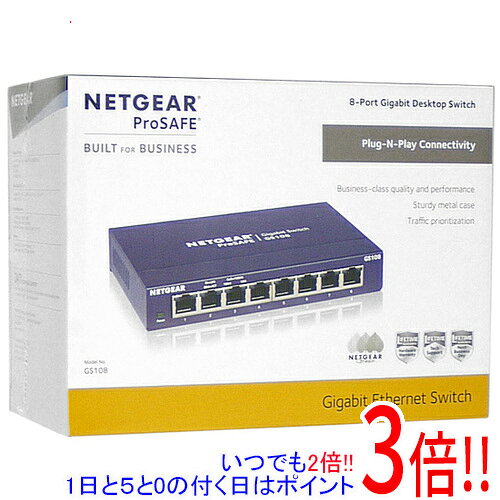 商品名NETGEAR ギガビットスイッチ 8ポート GS108-400JPS商品状態 新品。 商品説明 NETGEAR GS108 は、小規模ワークグループのバックボーンやパワーユーザーのデスクトップスイッチとしてご利用いただける高性能ネッ...