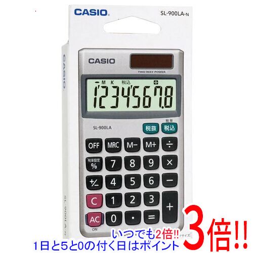 商品名CASIO 電卓 SL-900LA商品状態新品です型番SL-900LA仕様メーカー:カシオ[スペック]桁数 8 桁その他※掲載画像は代表画像です。実際の商品と細部が異なる場合がございますので、商品状態につきましては表記の内容をご確認く...