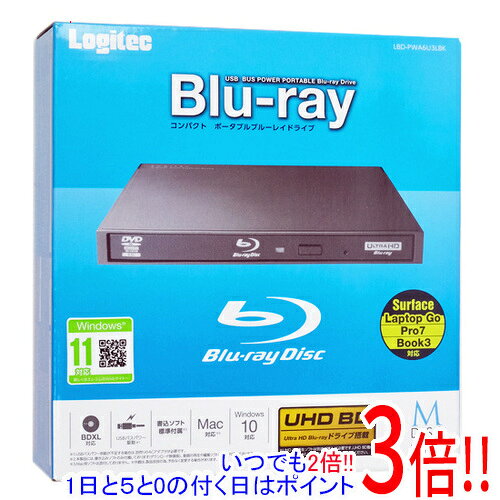 商品名【新品(開封のみ)】 Logitec ポータブルBlu-rayドライブ LBD-PWA6U3LBK ブラック商品状態新品未使用。開封のみの未使用品です。型番LBD-PWA6U3LBK [ブラック]仕様[基本スペック]設置方式 外付け接...