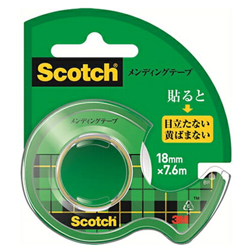 ●寸法：幅18mm×長7．6m●巻芯径：25mm●テープ厚：0．058mm●材質：基材＝アセテートフィルム，粘着剤＝アクリル系●テープカッター付