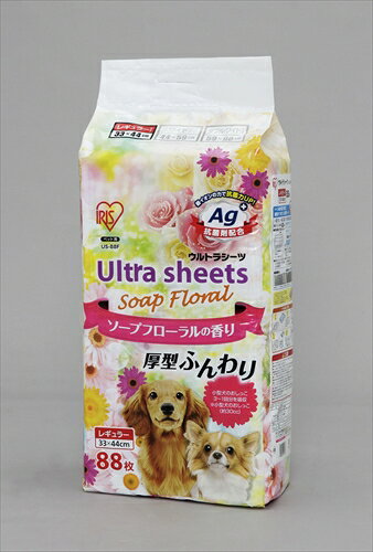厚型ふんわり、ソープフローラルの香り付きシーツです。スポット吸収でおしっこが広がらず、逆戻りしない超吸収タイプです。抗菌銀イオンAg+を配合し、トイレ後の愛犬の足に雑菌がつきにくい清潔シーツです。サラサラシートで足濡れを防止します。多頭飼い...
