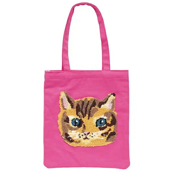 ◆サイズ：21cm×24cm　持ち手：39cm ◆素材：表地：綿100％　裏地：ポリエステル100％　刺繍：アクリル100％ ※画像2は色柄違いです。生地イメージです。 もこもことした手触りの刺繍で表現した小さなミニバッグ。ランチバッグやバ...