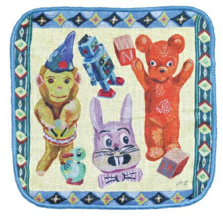 ■配送：メール便〇■サイズ：約20x20cm■生産地：中国■素材：綿100％ パリのデザイナー『ナタリー・レテ』のイラストのタオルハンカチです。 柔らかなガーゼ+パイル地のハンカチ。 ※製造工程上、織りムラ、色の濃淡、デザインのズレ、色ムラ...