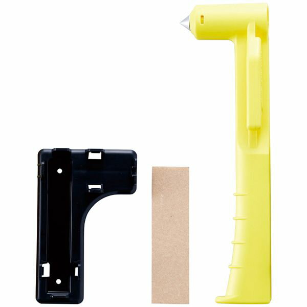 ポイント車に閉じ込められた時に！カッターでシートベルトをカット、先端部分でサイドガラスを割って脱出。JIS規格 の試験に合格したハンマーです。設置フォルダー付き。※写真はイメージです。内容・デザイン等変更になる場合があります。予めご了承くだ...