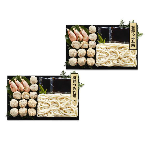 ポイントかに、えびなど4種類のつみれの他にも海老、帆立などをあっさりした醤油仕立てのたれでいただく海鮮つみれ鍋の具材を1〜2人前の少量タイプにセットしました。お好みで野菜などを足していただくだけで本格的な鍋をお楽しみいただけます。〆はうどん...