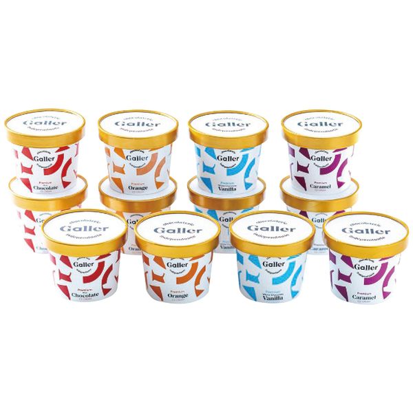 ポイントチョコにこだわる「ベルギー王室ご用達ガレー」監修のチョコレートアイスクリームの詰合せ。バニラアイスクリームに、ホワイトチョコを加えたなめらかな食感の「ホワイトチョコレートバニラ」、スイートチョコに乳製品を加えまろやかな味に仕上げた「...