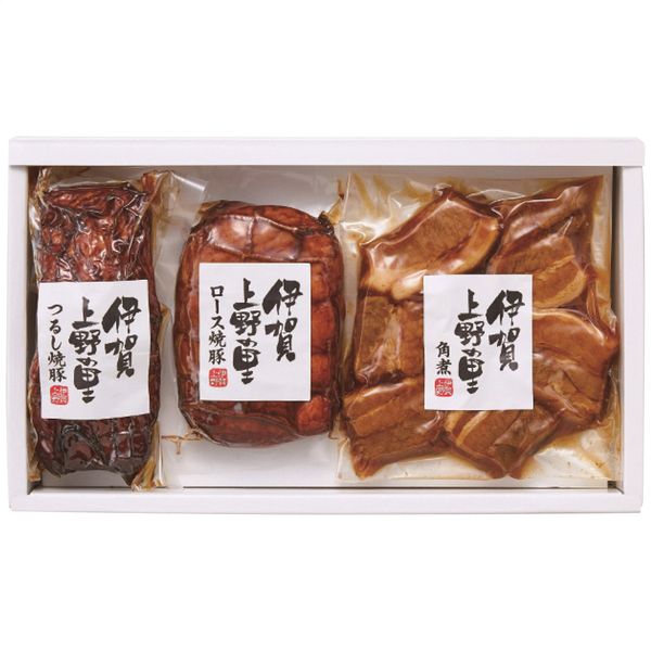 ポイント一本一本ロースターでつるし焼きした自慢のつるし焼豚と、醤油ベースで味付けし、素材の旨味が堪能できるロース焼豚、独自の3段加熱工程により、奥までしっかり味がしみ込んだやわらかい豚角煮のセットです。小さなお子様からご年配の方まで人気の商...