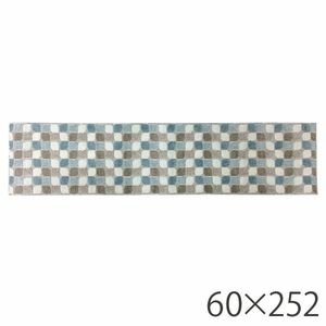 サイズ約 縦60×横252(cm)材質ポリエステル100％備考　【カラー】ブルー　【生産国】中国　【備考】滑り止め加工付き洗濯可能(ドラム式は使用不可)リベルタ　インテリアマット　　関連商品45×120cm　グリーン　45×120cm　ブル...