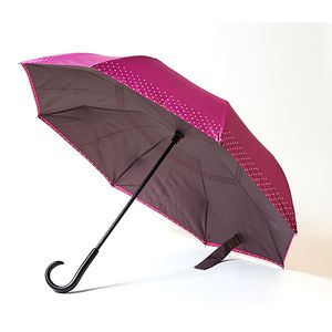 サイズ使用時／全長：約 80（cm）、親骨の長さ：約 61（cm）、直径：約 106（cm）収納時／全長：約 80（cm）重量：約500g材質支柱：鉄（クロムメッキ塗装）、生地：ポリエステル100％、親骨：グラスファイバー、持ち手：ゴム備考...