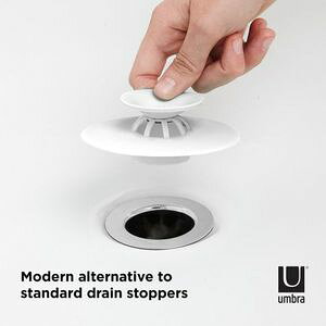 サイズ高さ：約3.2cm直径：約10cm材質シリコン、ステンレススチール備考　【カラー】ホワイト　【生産国】中国　■■その他■■※排水口差込口のサイズは直径3.7cm【アンブラ フレックス 商品一覧】シュアロック シェルフ 21013862...