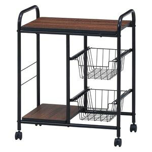 商品サイズ（mm）全体：幅560×奥行355×高さ695、耐荷重(天板)：9kg、耐荷重(固定棚)：10kg、耐荷重(スライドレール棚)：5kg、バスケット：200x320x110mm商品重量（kg）7梱包サイズ外箱：幅790 × 奥行37...