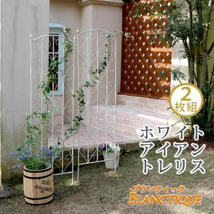 ※北海道・沖縄・離島は配送不可地域です。【ブランティーク　ホワイトアイアントレリスH147 2枚組】まるでフランスの蚤の市で買い付けたような、雰囲気のあるガーデンファニチャー・シリーズあたたかな気持ちにさせてくれるフレンチ・アンティークフラ...