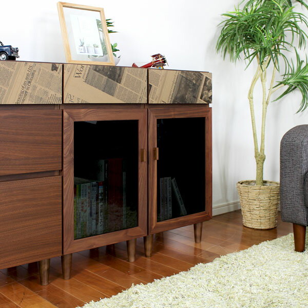 サイズ全体サイズ：横幅40cm×奥行34cm×高さ80cm(脚高さ10cm)上段引き出し内寸：横幅31cm×奥行26.5cm×高さ7.5cm下部フリースペース内寸：横幅36cm×奥行30cm×高さ50cm材質天板：ウォールナット突板側面プリ...