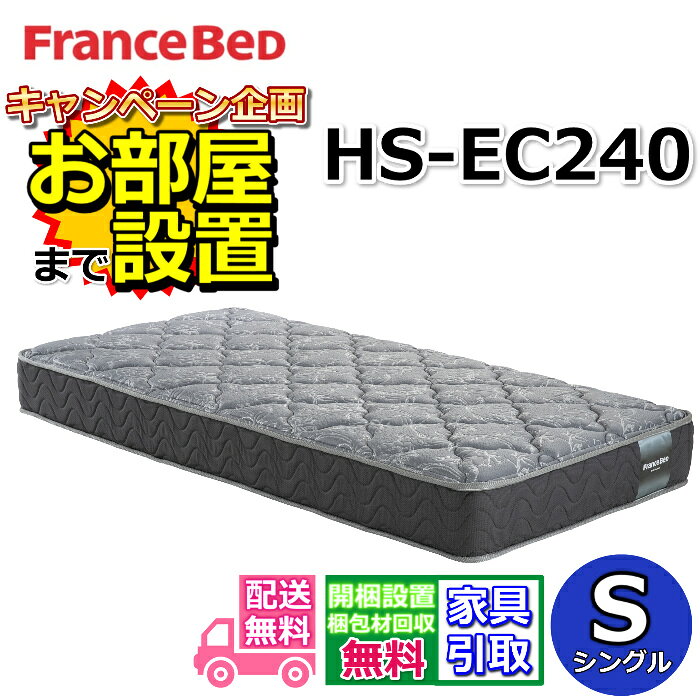 【商品名】マットレス HS-EC240【サイズ】幅970×長さ1950×厚み240【特徴】フランスベッドネット限定モデルホテルの寝心地を再現したマットレスが新登場！硬めのスプリングを搭載したしっかり硬めの寝心地です。一本の鋼線を編み上げた高...