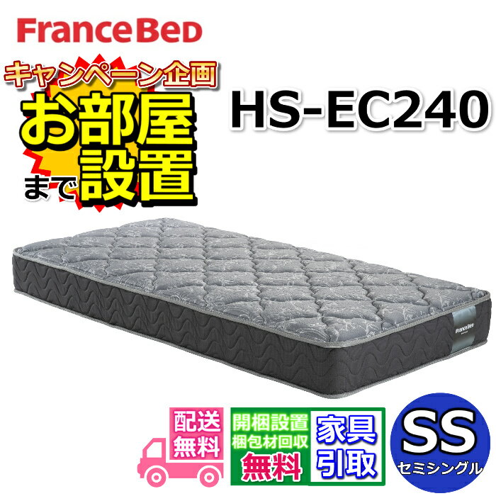 【商品名】マットレス HS-EC240【サイズ】幅850×長さ1950×厚み240【特徴】フランスベッドネット限定モデルホテルの寝心地を再現したマットレスが新登場！硬めのスプリングを搭載したしっかり硬めの寝心地です。一本の鋼線を編み上げた高...