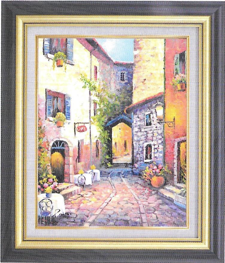 作家：山下大希作品名：パリの小道 F6技法：肉筆油彩サイン：ありエディション：証明書：絵柄サイズ：約410mm×318mm額装サイズ：約530mm×438mm備考：掲載の額縁が欠品の場合は、同等の額縁となる場合がございます。 肉筆のため、一...