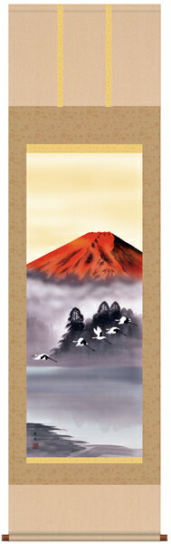 本紙　：新絹本（特殊印刷 + 手彩色） サイズ：幅54.5 x 高さ190cm（尺五） 表装　：洛彩鍛子本表装 軸先　：陶器 収納　：桐箱畳紙収納 表装品質10年間保証付き (作品構図 国内生産にこだわった商品です）凛と張り詰めた冷気を感じ...