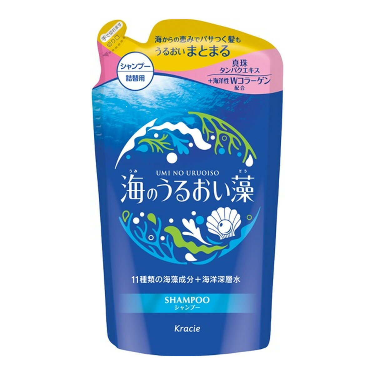 商品名：クラシエ 海のうるおい藻 うるおいケア シャンプー 詰替用 400ml内容量：400mlJANコード：4901417758071発売元、製造元、輸入元又は販売元：クラシエホームプロダクツ販売原産国：日本区分：化粧品商品番号：101-...
