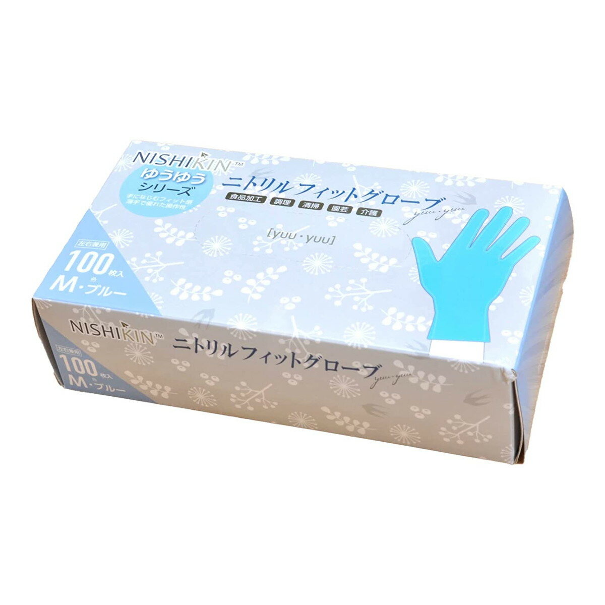 商品名：NISHIKIN ゆうゆうグローブ ニトリル フィット グローブ ブルー M 100枚入内容量：100枚JANコード：4582559940588発売元、製造元、輸入元又は販売元：錦尚金株式会社原産国：中華人民共和国商品番号：101-...