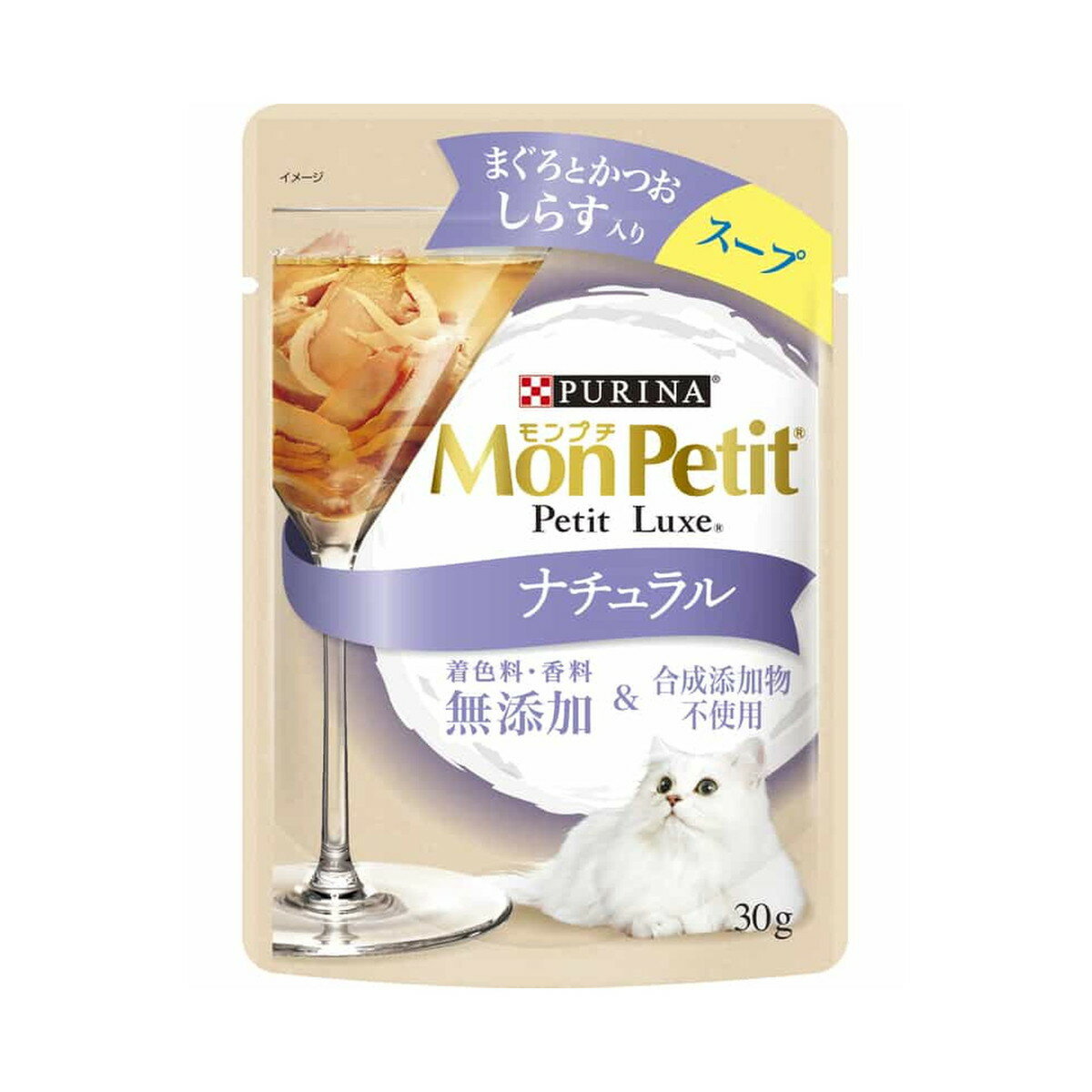 商品名：ネスレ モンプチ プチリュクスパウチ ナチュラル スープ 成猫 まぐろとかつお しらす入り 30g内容量：30gJANコード：4902201213264発売元、製造元、輸入元又は販売元：ネスレ原産国：タイ商品番号：101-49022...