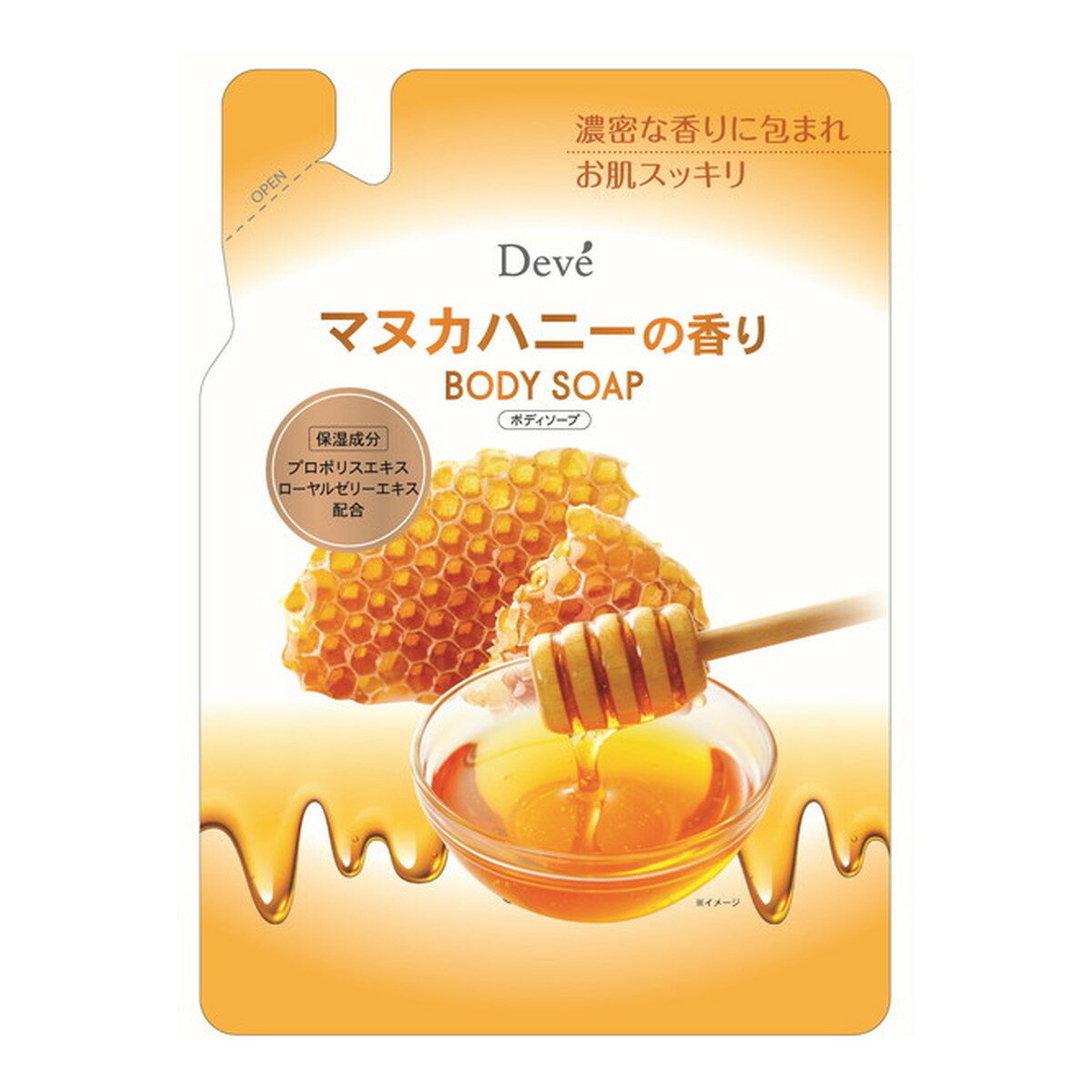 商品名：熊野油脂 ディブ Deve' マヌカハニーの香り ボディソープ つめかえ用 350mL内容量：350mLJANコード：4513574044302発売元、製造元、輸入元又は販売元：熊野油脂原産国：日本区分：化粧品商品番号：101-45...