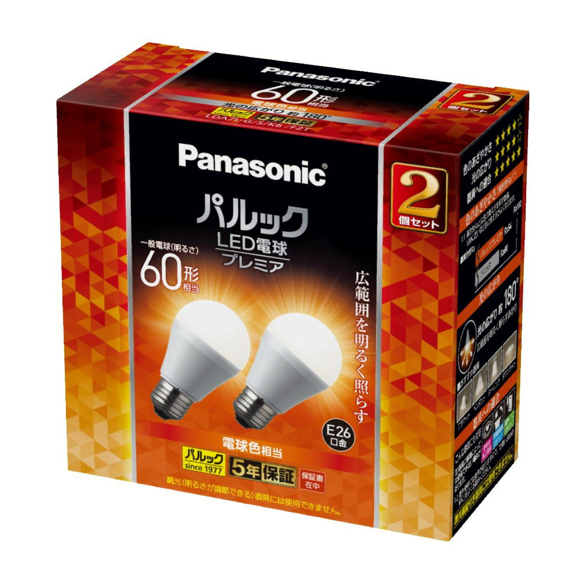 商品名：パナソニック パルック LED電球 プレミア LDA7LGSK6F2T 一般電球タイプ E26口金 2個入り 電球色相当 60形相当内容量：2個入JANコード：4549980720073発売元、製造元、輸入元又は販売元：パナソニック...
