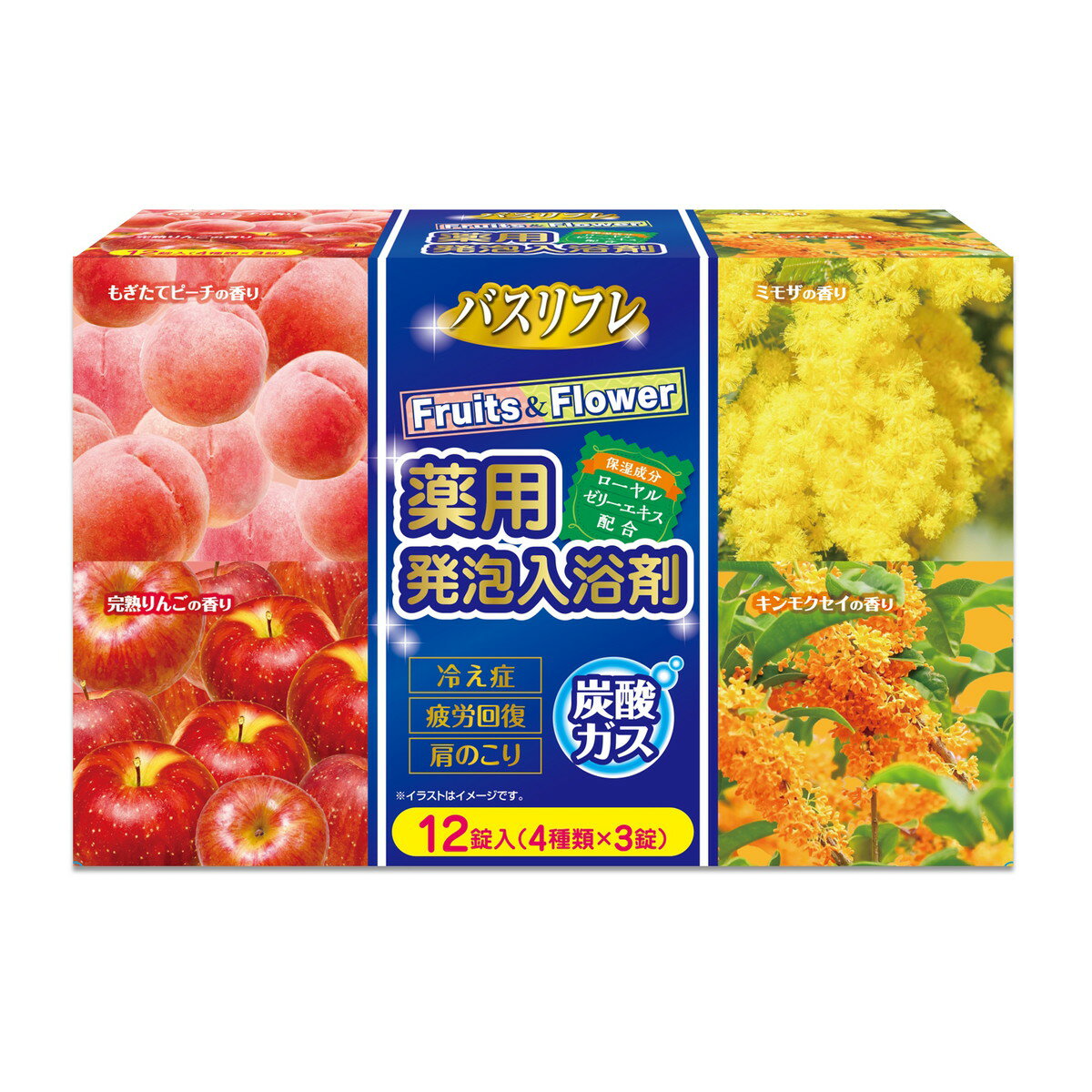 商品名：ライオンケミカル バスリフレ 薬用 発砲入浴剤 フルーツ & フラワー 12個入内容量：12個入JANコード：4900480288331発売元、製造元、輸入元又は販売元：ライオンケミカル原産国：日本区分：医薬部外品商品番号：101-...