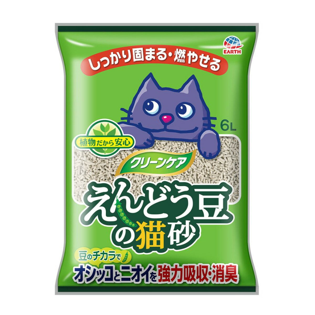 商品名：アース・ペット クリーンケア えんどう豆の猫砂 無香 6L 猫のトイレ用砂内容量：6LJANコード：4994527898508発売元、製造元、輸入元又は販売元：アース・ペット原産国：中国商品番号：101-*005-499452789...