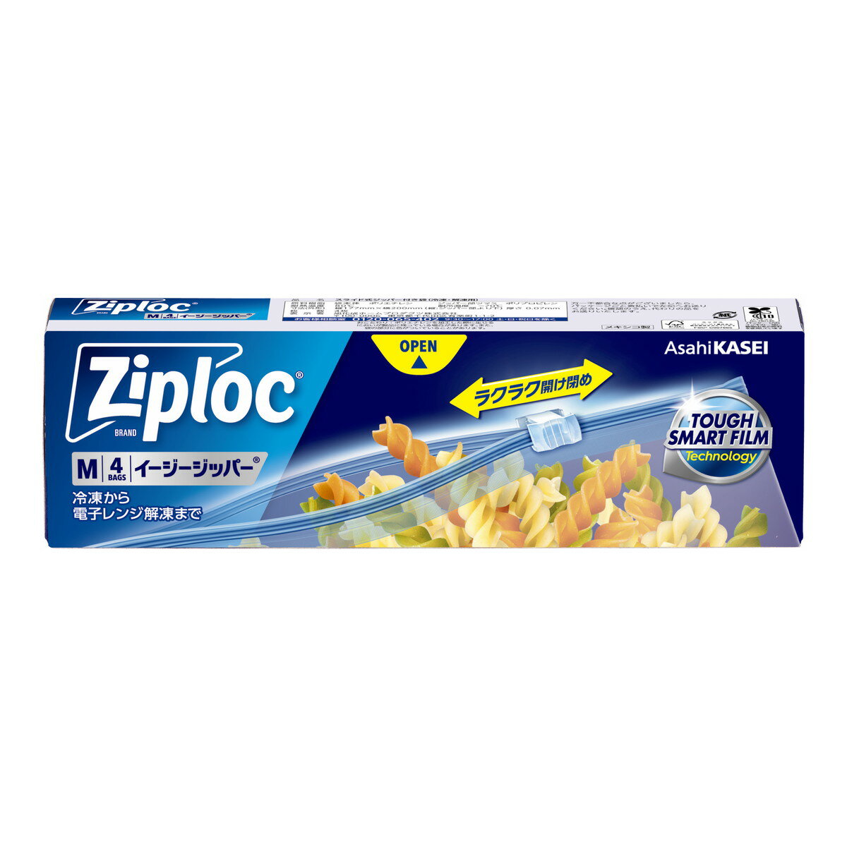 商品名：旭化成 ジップロック Ziploc イージージッパー Mサイズ 4枚内容量：4枚JANコード：4901670114935発売元、製造元、輸入元又は販売元：旭化成ホームプロダクツ原産国：メキシコ商品番号：101-*030-490167...