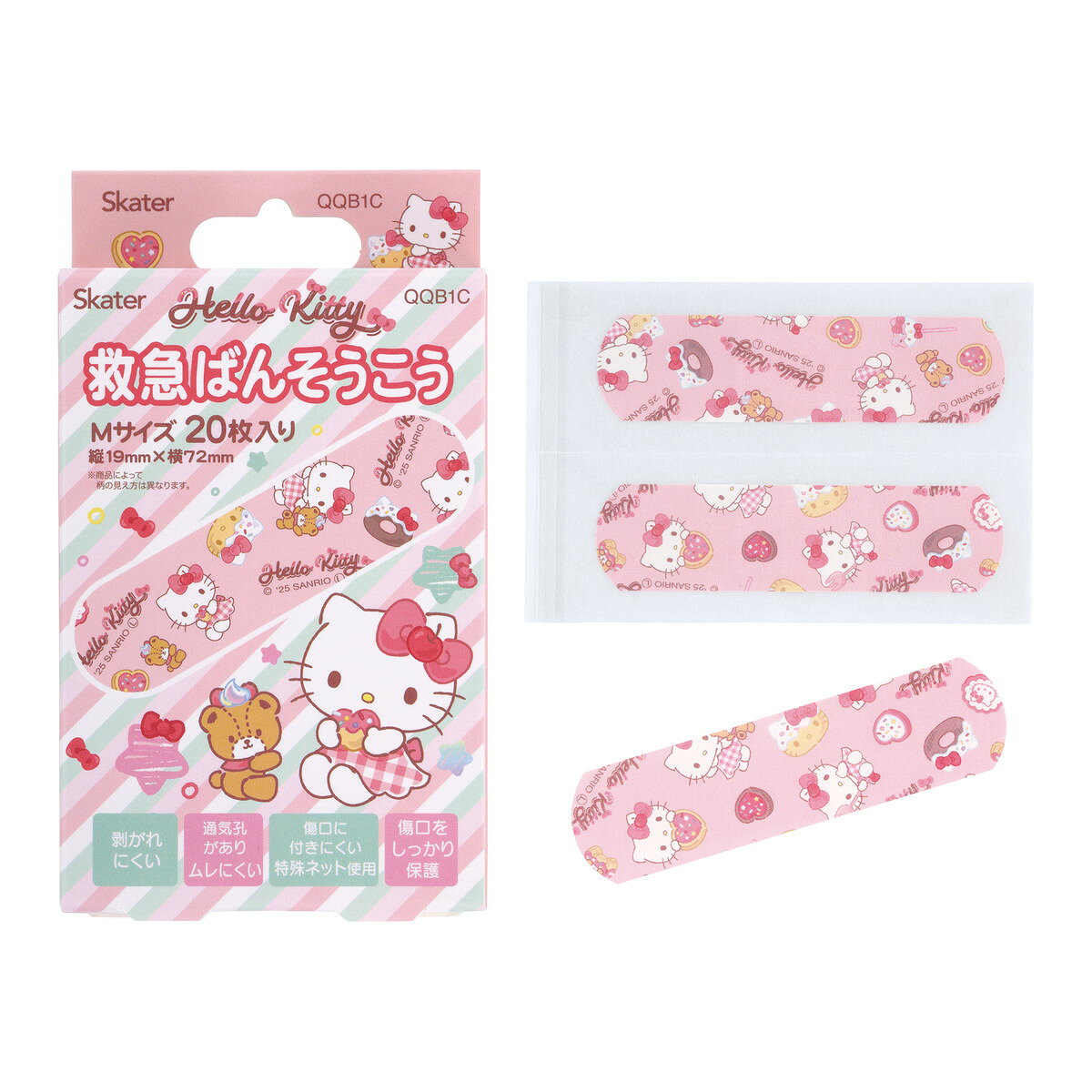 商品名：スケーター 救急ばんそうこう ハローキティ Mサイズ 20枚入 QQB1C 絆創膏内容量：20枚JANコード：4973307598876発売元、製造元、輸入元又は販売元：スケーター原産国：中国区分：一般医療機器商品番号：101-*0...