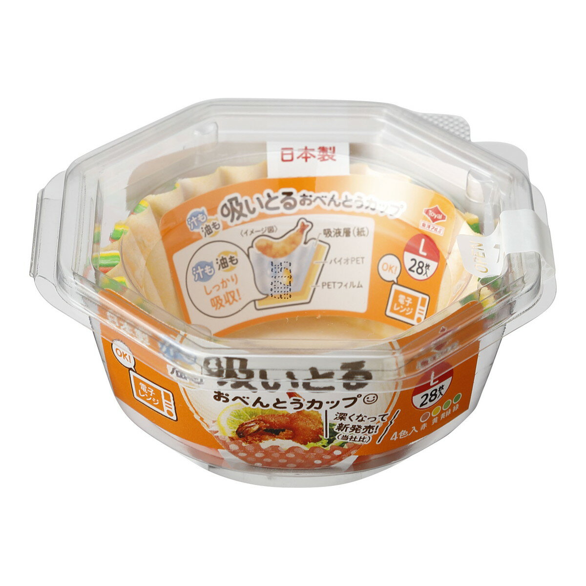 商品名：汁も油も吸いとる おべんとうカップ L 4色 28枚入 東洋アルミ内容量：28枚JANコード：4901987218890発売元、製造元、輸入元又は販売元：東洋アルミエコープロダクツ原産国：日本商品番号：101-*150-490198...