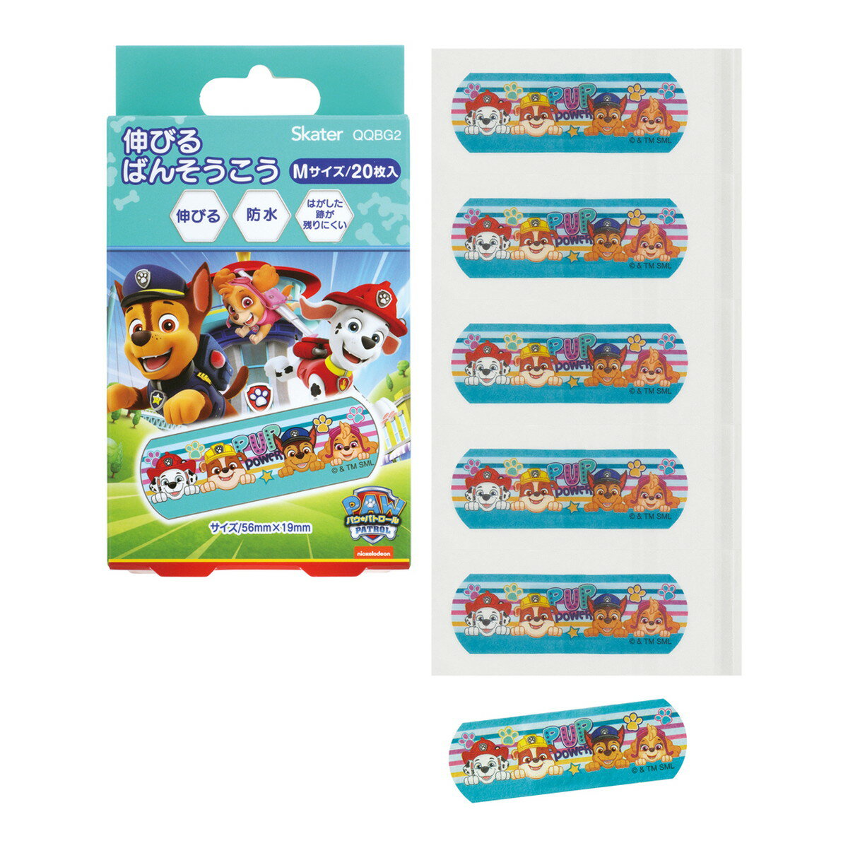 商品名：スケーター Skater 伸びるばんそうこう パウ・パトロール QQBG2 キャラ 子供 絆創膏 M 20枚入内容量：20枚JANコード：4973307709852発売元、製造元、輸入元又は販売元：スケーター(Skater)原産国：...