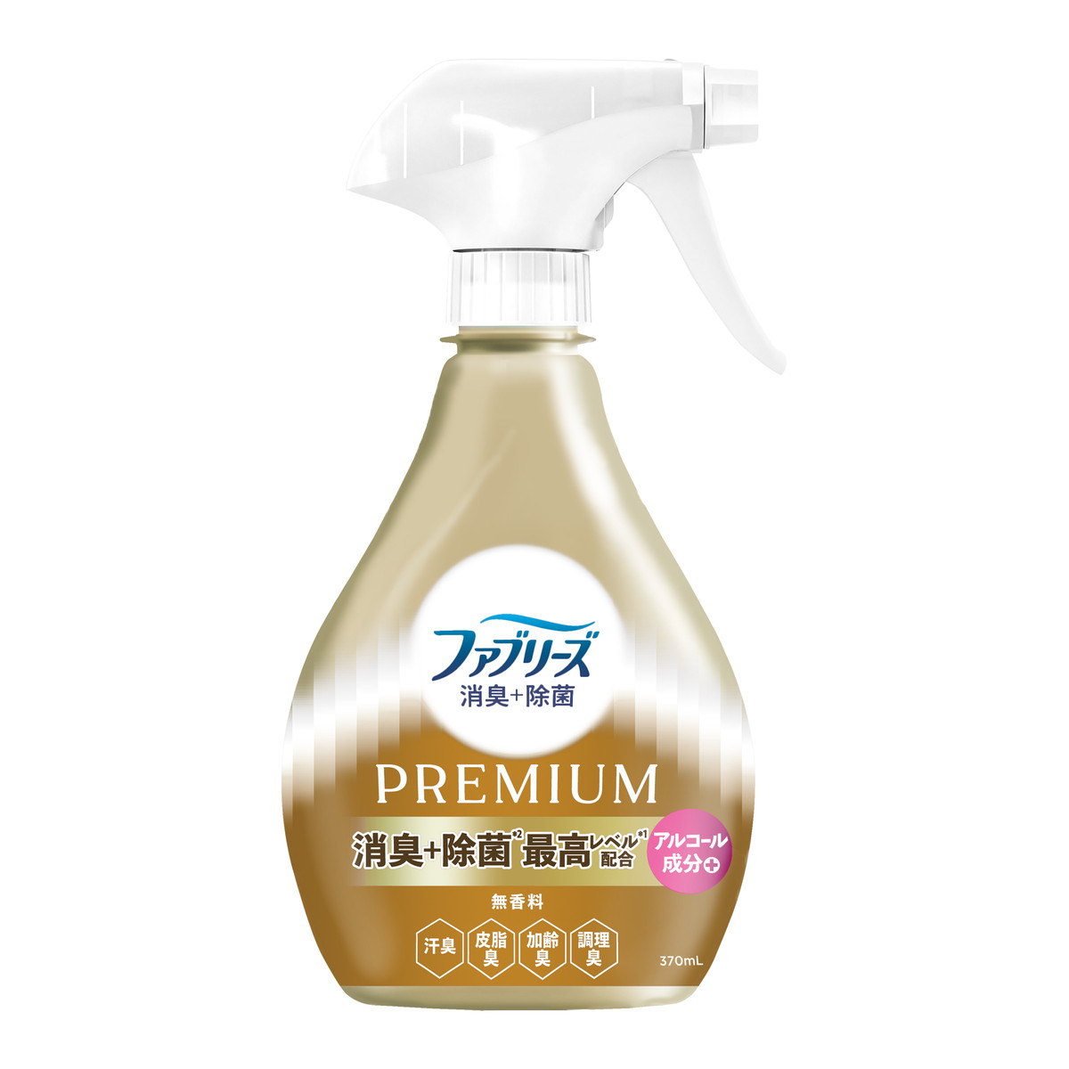 商品名：ファブリーズ 消臭 + 除菌プレミアム 無香料 本体 370mL P&G内容量：370mLJANコード：4987176386519発売元、製造元、輸入元又は販売元：P&G原産国：日本商品番号：101-*009-49871763865...