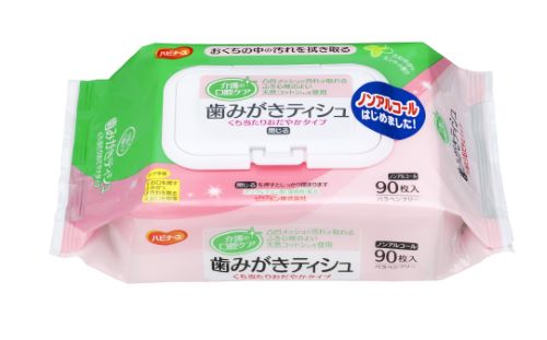 商品名：ピジョン ハビナース 歯みがきティシュ くち当たりおだやかタイプ さわやかなミントの香り 90枚入内容量：1個ブランド：ピジョン原産国：日本凹凸のメッシュシートで汚れがふきとりやすい水がない時のお手入れに便利です。パラベンフリー。ポ...