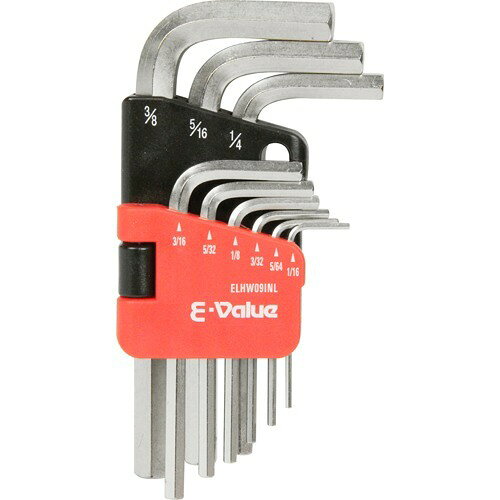 商品名：E-Value 六角棒レンチセット インチ ELHW09INL(9本組)JANコード：4977292209236発売元、製造元、輸入元又は販売元：藤原産業原産国：台湾商品番号：101-4977292209236商品説明：ニッケルメッ...