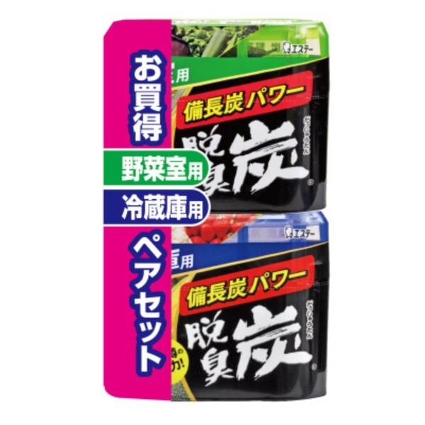 【商品説明】交換時期の分かりやすい小さくなるゼリー状脱臭剤・備長炭+活性炭が悪臭を強力に脱臭します。脱臭炭冷蔵庫用と野菜室用がペアになったお買い得な商品です。商品サイズ：121×201×38商品区分：その他JANコード:4901070158...