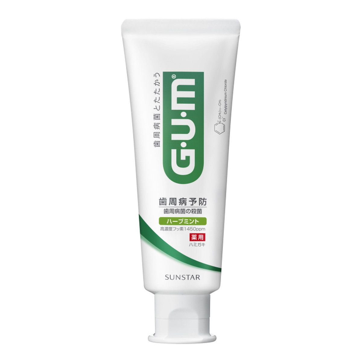 GUM(ガム) 薬用 デンタルペースト ハーブミント スタンディングタイプ 120gブランド：GUM(ガム)販売・製造元：サンスター歯周病予防の歯磨き粉です。歯周病菌を殺菌し、殺菌後の菌の破片(LPS)を吸着除去します。またハグキの炎症を防...