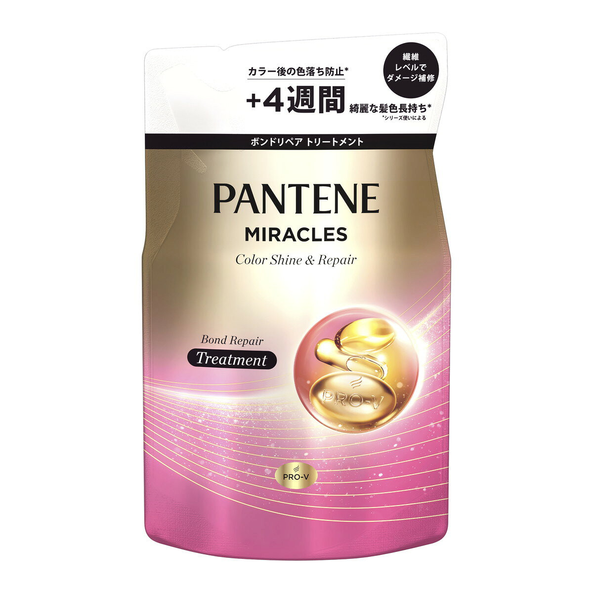 商品名：P&G パンテーンミラクルズ ボンドリペアシリーズ カラーシャイン&リペア トリートメント つめかえ用 350g内容量：350gJANコード：4987176204561発売元、製造元、輸入元又は販売元：P&G原産国：タイ区分：化粧品...