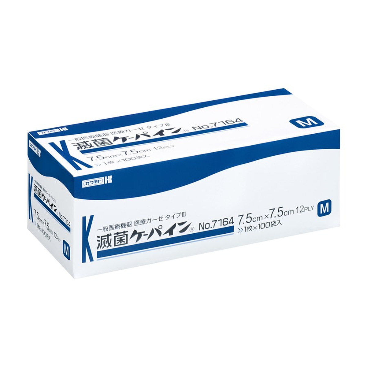 商品名：川本産業 カワモト 7164 滅菌ケーパイン 7.5cm×7.5cm 12ply 1枚/袋×100袋入内容量：1枚/袋×100袋JANコード：4987601523649発売元、製造元、輸入元又は販売元：川本産業原産国：中華人民共和国...