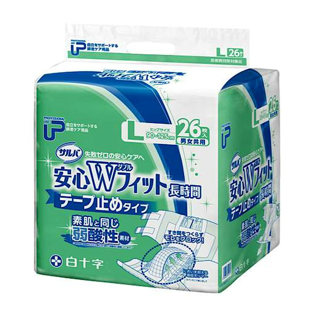 商品名：白十字 サルバ 安心Wフィット 長時間 Lサイズ 男女兼用 26枚入内容量：26枚JANコード：4987603355972発売元、製造元、輸入元又は販売元：白十字株式会社商品番号：103-4987603355972商品説明2つの吸収...