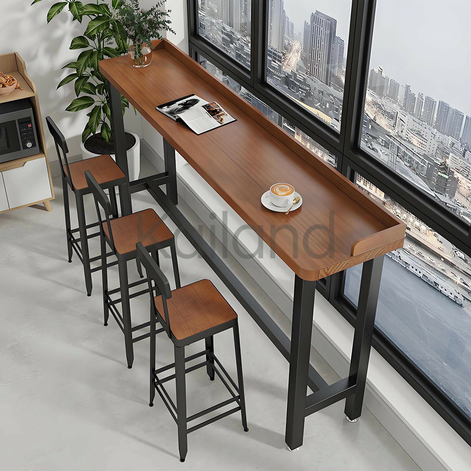 メーカー希望小売価格はメーカーカタログに基づいて掲載しています【商品名】カウンターテーブル バーテーブルセット 高さ105cm スリム設計 無垢材 コンパクト 幅40cm 長方形 2段収納付き 多機能テーブル 省スペース ハイテーブル 高脚...