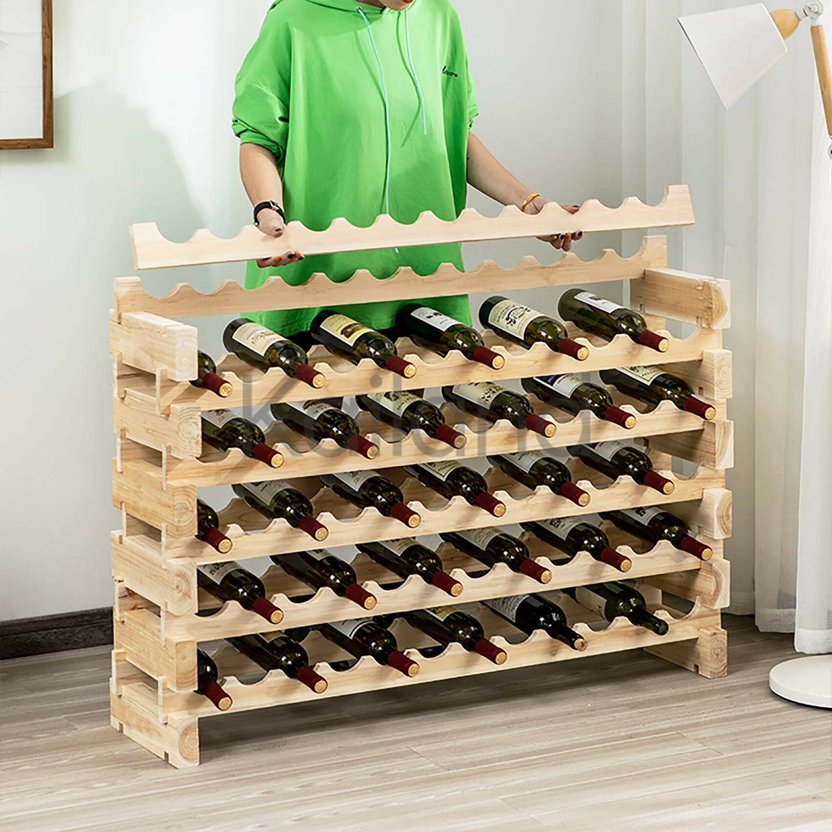メーカー希望小売価格はメーカーカタログに基づいて掲載しています【商品名】ワインラック 72本用 ワインボトルホルダー ワインスタンド シャンパンホルダー ワイン棚 ワイン収納 ワインホルダー 大型の自立型木製棚ディスプレイキャビネット ラウ...