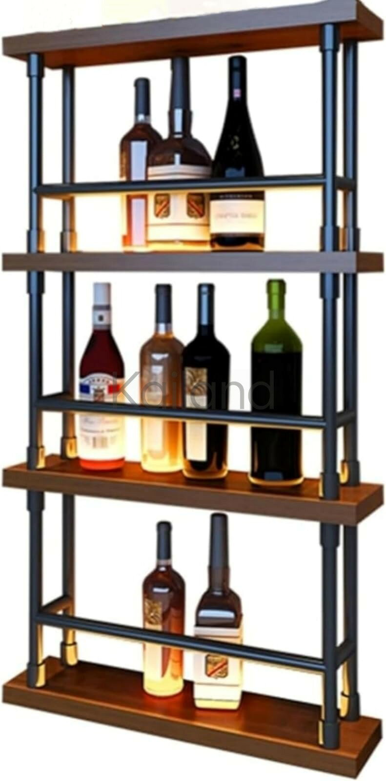 【商品名】【ポイント3倍!特定商品!7月限定!】酒棚 ディスプレイ ウイスキー 棚 鉄骨と天然の実木を組み合 組立簡単 イルミネーションなし ウイスキー収納棚 ワイン展示棚 酒場用 壁掛け式 おしゃれ ボトルラック ワインラック北欧 ワイン...