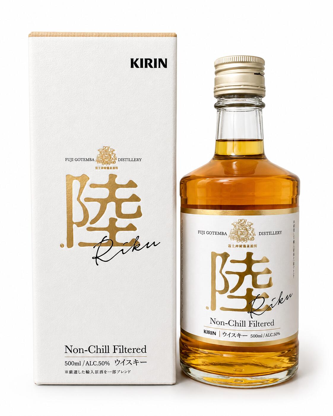 昨年惜しまれつつも終売した富士山麓 樽出原酒の後継とも言えるウイスキー『PURE＆MELLOW 陸-RIKU- 』。 ボトルは白バックに黒文字のシンプルを極めたデザイン、余分な要素を削ぎ落し高級感を追求。 キリン富士御殿場蒸溜所がほこる3種...