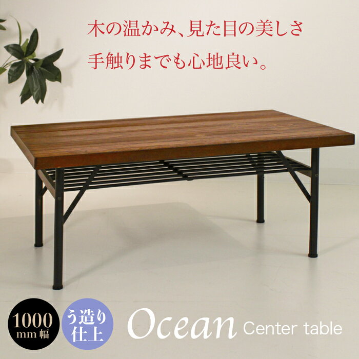 製品仕様 商品名 テーブルオーシャン センターテーブル ローテーブル レトロ う造り家具 アイアン パイン材 木製天板 スチール脚 おしゃれ リビングテーブル コーヒーテーブル 長方形 サイズ／寸法 幅1000mm×奥行600mm×高さ40...