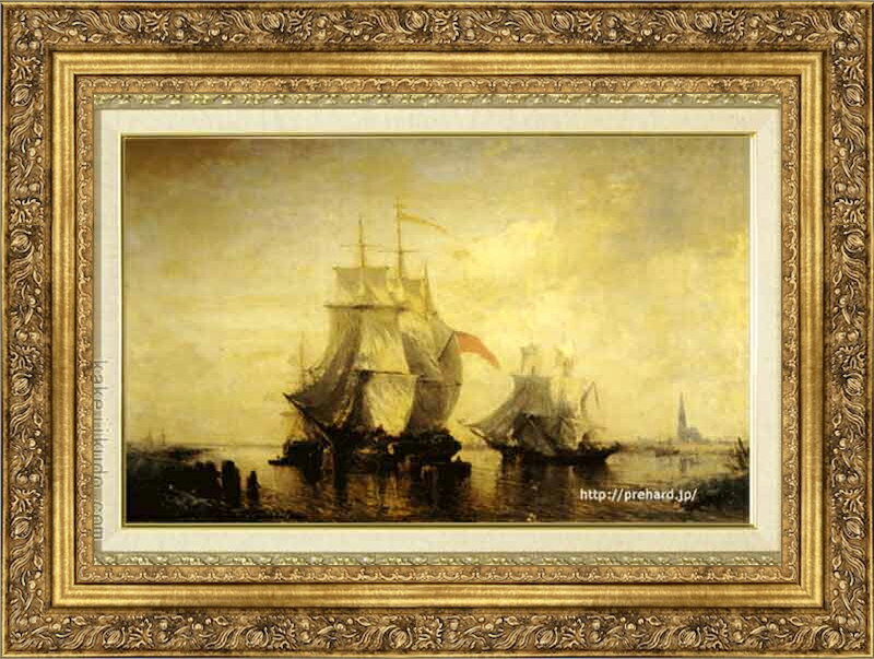 【画　題】ジーム　船出　M10号 【解　説】ジ—ムは、ヨーロッパ各地はもちろん、アフリカ、インドまで旅をして、異国的な風景と旅の足であった帆船を、華麗な色彩と情調で描きました。 ヴェネチャ風景数百点も高い人気を博しました。 【寸　法】額寸●...