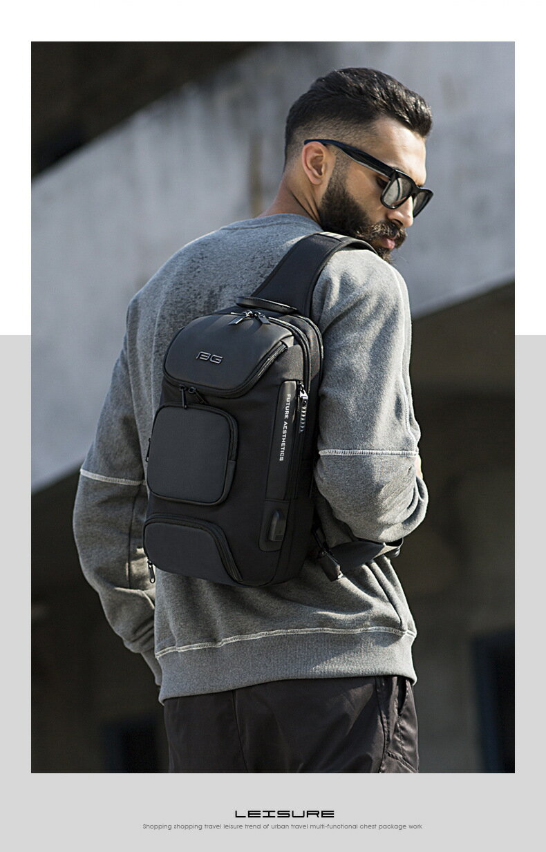 ショルダーバッグ メンズ 斜めがけ 大容量 ボディバッグ　 防水 USB充電ポート 肩掛けバッグ iPad収納可能 通勤 1