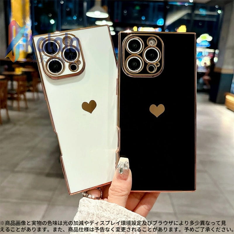 ハートモチーフ×鏡面デザイン 艶やかな鏡面仕上げに可愛いハートをあしらった上品デザイン。 メタリックゴールドの縁取り 高級感を引き立てる電鍍フレームで大人の雰囲気を演出。 カメラレンズ全面保護 縁を高めに設計し、キズや汚れからしっかりガード...