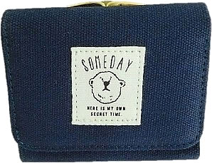 SOMEDAY(Navy)クーリア（Q−LIA）ミニウォレットがま口コインケース(小銭入れ・さいふ）財布(QL-13459）硬貨がま口ポケット1紙幣ポケット1カードポケット3素材：ポリキャンパスサイズH75xW95xD20(mm)*絵柄はサ...